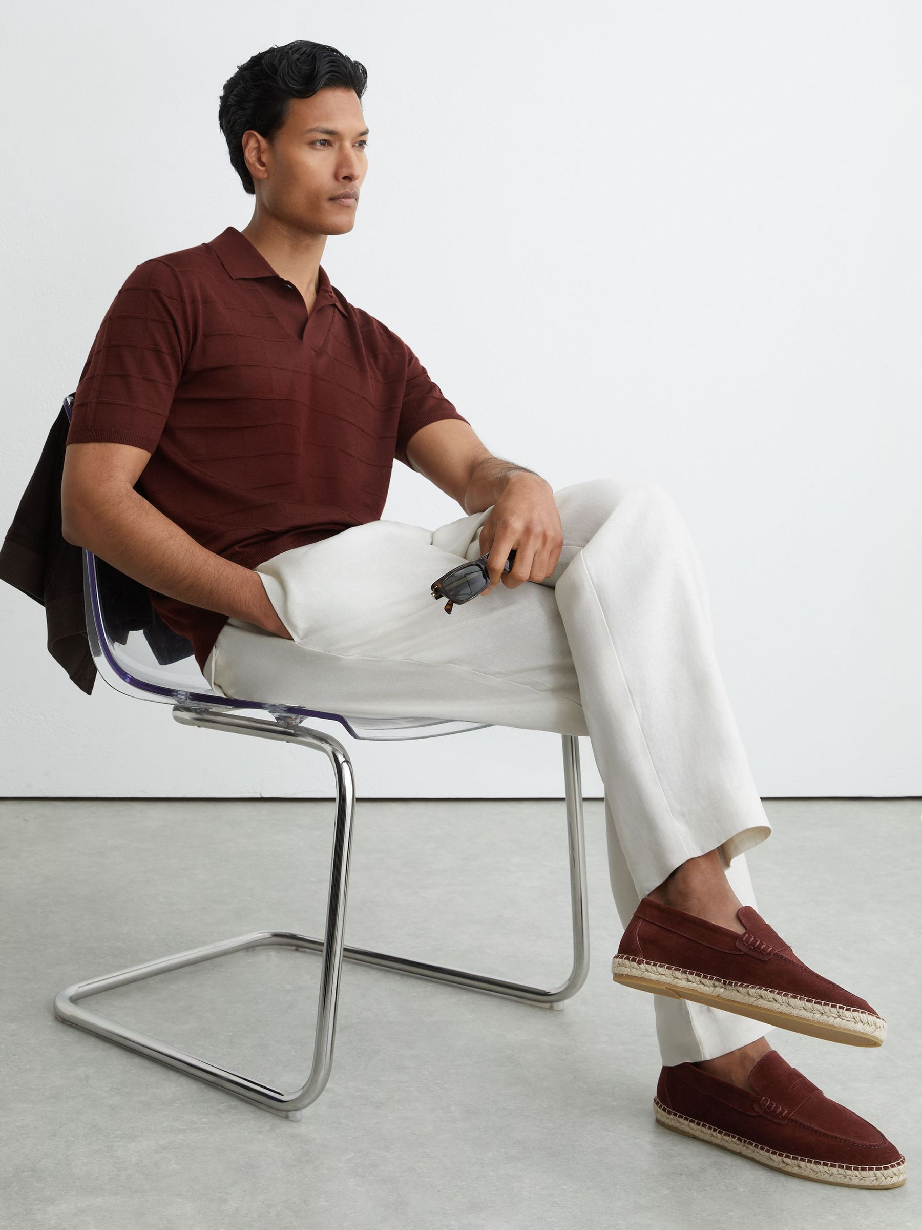 REISS Reiss Capri Suede Penny Loafer Espadrilles